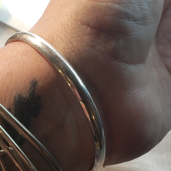 MD | Jewelry | Vintage Md Signed 925 Bangle Bracelet | Poshmark